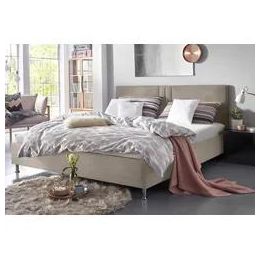 Polsterbett Westfalia Schlafkomfort "Elba", beige (dunkelbeige), B:210cm L:210cm, Bezug Bett: Microfaser (100% Polyester) oder Strukturstoff (77% Polyester, 23% Viskose), Bonnell-Federkernmatratze: 51% Polypropylen, 39% Polyester und 10% Baumwolle, Kaltschaummatratze: 100% Polyester, Bezug abnehm- und waschbar bis 60u00b0C, Betten, wahlweise mit LED-Beleuchtung