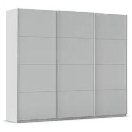 Schwebetürenschrank Rauch "Kleiderschrank Schrank Garderobe AGORDO mit Dekor- oder Hochglanzfront" Schränke Gr. B/H/T: 271cm x 229cm x 62cm, 3 St., grau (seidengrau) durchdachte Innenausstattung, in 4 Breiten und 2 Höhen MADE IN GERMANY