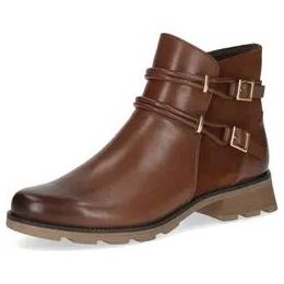 Stiefelette Caprice Gr. 38, braun (cognac used) Damen Schuhe Blockabsatz, Ankleboots, Komfortschuh mit praktischem Reißverschluss