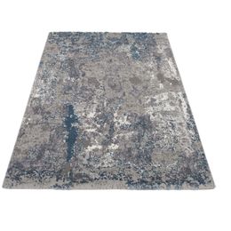 Teppich OCI DIE TEPPICHMARKE "Juwel Liray" Teppiche Gr. B/L: 200 cm x 290 cm, 20 mm, 1 St., grau (grau, petrol) Kurzflor, Wohnzimmer, Marmor Optik, Hoch Tief Effekt