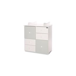 Lorelli Kommode Cupboard 83 x 71 x 96 cm, 4 Schubladen, 2 T&uuml;ren mit Regalboden gr&uuml;n