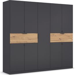 Drehtürenschrank Rauch "Kleiderschrank Schrank Garderobe Wäscheschrank TICAO mit 2 Schubladen" Schränke Gr. B/H/T: 226 cm x 210 cm x 54 cm, 9 St., grau (graumetallic, eiche artisan) die in der Höhe variabel positioniert werden können MADE IN GERMANY