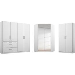 Schrank-Set Rauch "Kleiderschrank Schrank Garderobe Garderobenschrank Eckschrank HOMBURG" Kastenmöbel-Sets Gr. B/H/T: 298 cm x 197 cm x 208 cm, weiß (alpinweiß, hochglanz weiß) viel Stauraum, oberer Schubkasten mit Einteilung MADE IN GERMANY