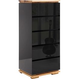 Kommode MCA furniture "Chiaro" Sideboards Gr. B/H/T: 51 cm x 115 cm x 40 cm, 5 St., schwarz (schwarz hochglanz) Schubladenkommode Breite ca. 51 cm