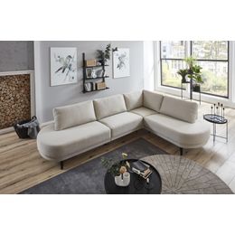 Ecksofa "Ronny L-Form", beige (creme), B:280cm H:82cm T:200cm, ATLANTIC HOME COLLECTION, Sofas, Ecksofa, mit Wellenunterfederung, rechts/links montierbar