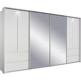 Dreh-/Schwebetürenschrank Rauch "Fulda" Schränke Gr. B/H/T: 368 cm x 214 cm x 64 cm, Passepartout mit Beleuchtung, 6 St., weiß Drehtürenschrank Kleiderschrank Schwebetürenschrank Schränke mit Synchronöffnung und inkl. Passepartout