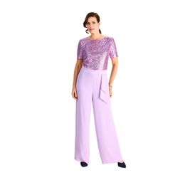 Culotte-Overall HERMANN LANGE Collection Gr. 48, N-Gr, rosa (lupine) Damen Overalls mit Pailletten