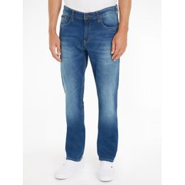 Straight-Jeans Tommy Jeans "RYAN" Gr. 33, Länge 32, blau (berry mid blue comfort) Herren Jeans mit Elasthan für einen bequemen Sitz