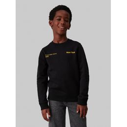 Sweatshirt Calvin Klein Jeans "Terry Graphic Cn" Gr. 12 (152), schwarz (ck black) Jungen Sweatshirts für Kinder bis 16 Jahre und mit Logoschriftzug