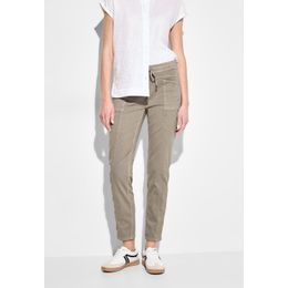 Jogginghose Cecil Gr. XS (36), Länge 30, beige (boulder beige) Damen Hosen mit feinen Streifen