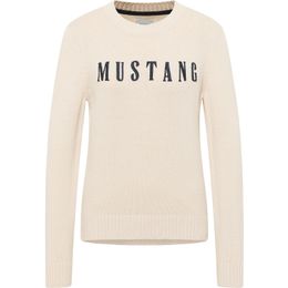 Sweater Mustang "Strickpullover" Gr. L, weiß (offwhite) Damen Sweatshirts