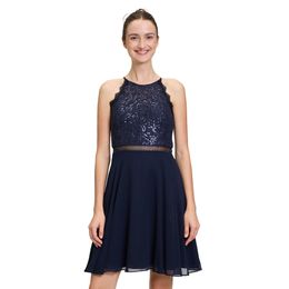 Cocktailkleid Vera Mont "Vera Mont mit Spitze" Gr. 38, Normalgrößen, blau (night sky) Damen Kleider Spitze