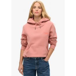 Hoodie Superdry "SU-ESSENTIAL LOGO HOODIE" Gr. L, rot (ash rose) Damen Sweatshirts