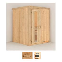 Karibu Sauna "Norin" Saunen ohne Ofen beige (naturbelassen)