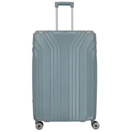 Hartschalen-Trolley Travelite "ELVAA L" Gr. B/H/T: 51 cm x 76 cm x 31 cm 102 l, blau (blaugrau) Koffer Hartschallenkoffer groß Reisegepäck Reisekoffer TSA Schloss