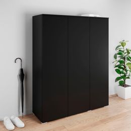 Schuhschrank Inosign "Paris", schwarz (graphite schwarz matt, graphite schwarz matt), B:105cm H:131cm T:35cm, FSC-zertifizierter Holzwerkstoff, Schränke, 3-türiger griffloser geräumiger Schuhschrank 105cm brei