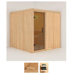 Karibu Sauna "Rodin" Saunen ohne Ofen beige (naturbelassen)