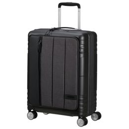 Handgepäck-Trolley American Tourister "HELLO CABIN, 55" Gr. B/H/T: 40 cm x 55 cm x 21 cm, grau (grey melange) Koffer Handgepäck-Koffer Reisegepäck TSA-Zahlenschloss