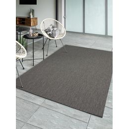 Teppich the carpet "Mistra" Teppiche Gr. B/L: 240 cm x 340 cm, 1 mm, 1 St., grau (anthrazit) moderner robuster In und Outdoor Teppich