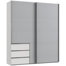 Schwebetürenschrank wimex "Level by fresh to go" Schränke Gr. B/H/T: 200 cm x 236 cm x 65 cm, 2 St., weiß (weiß, light grey)