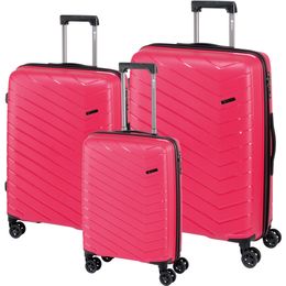 Trolleyset Check.In "Orlando" pink (magenta) Koffer-Sets Kofferset, Gepäckset, klein mittel groß, Handgepäck, Aufgabegepäck