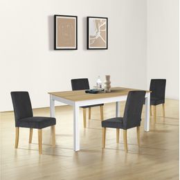 Esstisch Home Affaire "Olst" Tische Gr. B/H/T: 160cm x 77cm x 90cm, beige (natur/weiß + weiß natur) im Landhaus Stil mit pflegeleichter Oberfläche, verschiedene Größen