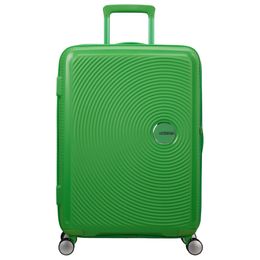 Hartschalen-Trolley American Tourister "SOUNDBOX 67" Gr. B/H/T: 46,5 cm x 67 cm x 29 cm 71,5 l, grün (gras green) Koffer Reisegepäck mittel groß Reisekoffer TSA-Zahlenschloss