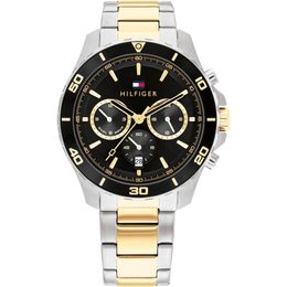 Multifunktionsuhr Tommy Hilfiger "1792095" Armbanduhren silberfarben (silberfarben, goldfarben) Herren Quarzuhr, Armbanduhr, Herrenuhr, Datum, Edelstahlarmband