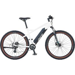 E-Bike Prophete "DICE 1.8" E-Bikes Gr. 48 cm, 27,5 Zoll (69,85 cm), weiß Pedelec, Elektrofahrrad für Damen u. Herren, MTB, Mountainbike