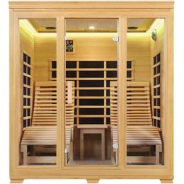 Artsauna - Infrarotkabine Billund – Dual-Heizsystem Infrarotsauna - 2 Personen – LED-Farblicht, digitaler Steuerung – Hemlock-Holz