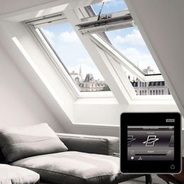 Velux INTEGRA Elektro Dachfenster GGL 208421 Holz ENERGIE wei&szlig; Fenster, 55x78 cm (CK02)
