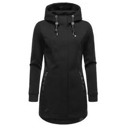 Kapuzensweatjacke Ragwear "Letti Bonded" Gr. M (38), schwarz Damen Sweatjacken Sportliche Kapuzenjacke in Feinstrick-Optik