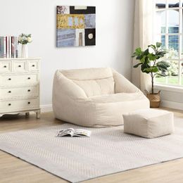 Home Deluxe Sitzsack mit Hocker COZY – Beige