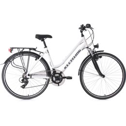 KS-Cycling Trekkingrad KS CYCLING "Metropolis" Fahrräder Gr. 48 cm, 28 Zoll (71,12 cm), weiß (weiß, grau) für Damen, Kettenschaltung