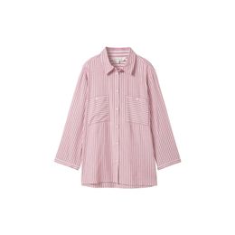 Tom Tailor Damen Gestreifte Bluse mit LENZING(TM) ECOVERO(TM), rosa, Streifenmuster, Gr. 36