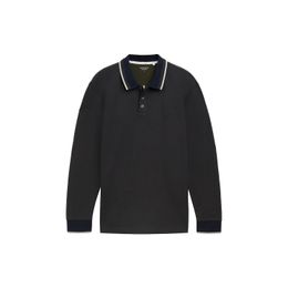 Tom Tailor Herren Langarm Poloshirt mit Stickerei, grün, Uni, Gr. XXL