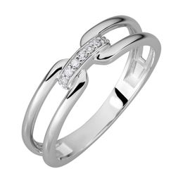 OROLINO Fingerring »Gold 585 mit 7x Brillant zus. 0, 03ct.« weiß 058 (18,5) Eleganter Damen-Ring aus echtem 585 Weißgold