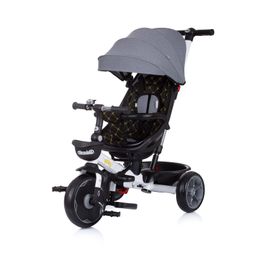 Chipolino Tricycle 4 in 1 Pegas verstellbar, Sitz umkehrbar, Schiebestange, Dach grau