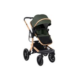 Kikkaboo Kombikinderwagen Irene 3 in 1 Babywanne Autositz Adapter Wickeltasche grün