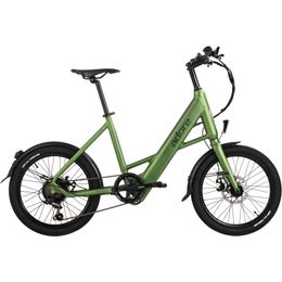 E-Bike Adore "C-200" E-Bikes Gr. 42 cm, 20 Zoll (50,80 cm), grün (metallic, matt) Pedelec, Elektrofahrrad für Damen u. Herren, Cityrad