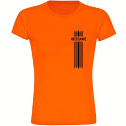 multifanshop® Damen T-Shirt - Niederlande - Streifen - Druck schwarz