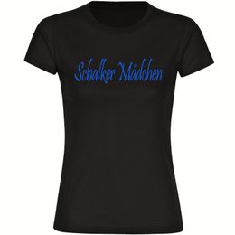 multifanshop® Kinder T-Shirt - Schalke - Schalker Mädchen - Druck blau