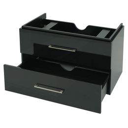 Premium Waschbeckenunterschrank MCW-D16, Waschtischunterschrank Waschtisch Badm&ouml;bel, hochglanz 90cm ~ schwarz