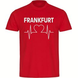 multifanshop® Kinder T-Shirt - Frankfurt - Herzschlag - Druck weiß