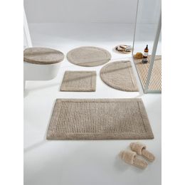 Badematte HEINE HOME Badematten Gr. rechteckig (60 cm x 100 cm), 1 St., grau (taupe)