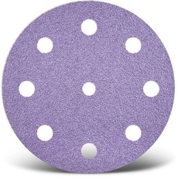 Purple hd Klett-Schleifscheiben, 125 mm, 9-Loch, f. Exzenterschleifer, Keramik-Mix (50 Stk.) K150 - Menzer