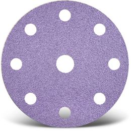 Purple hd Klett-Schleifscheiben, 150 mm, 9-Loch, f. Exzenterschleifer, Keramik-Mix (50 Stk.) K100 - Menzer