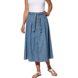 Damen Jeansrock in ausgestellter Form blue-bleached, Gr&ouml;&szlig;e 21