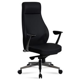 AMSTYLE Bürostuhl Schreibtischstuhl Kunstleder Schwarz Drehstuhl Ergonomisch