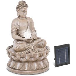 Hillvert Solar Gartenbrunnen Solarbrunnen Zierbrunnen Wasserspiel sitzende Buddhafigur